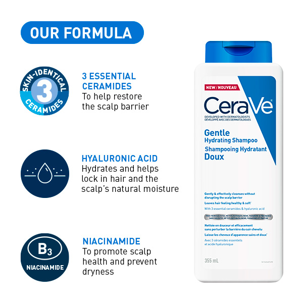 Gentle Hydrating Shampoo - Ceramides & Hyaluronic Acid - CeraVe