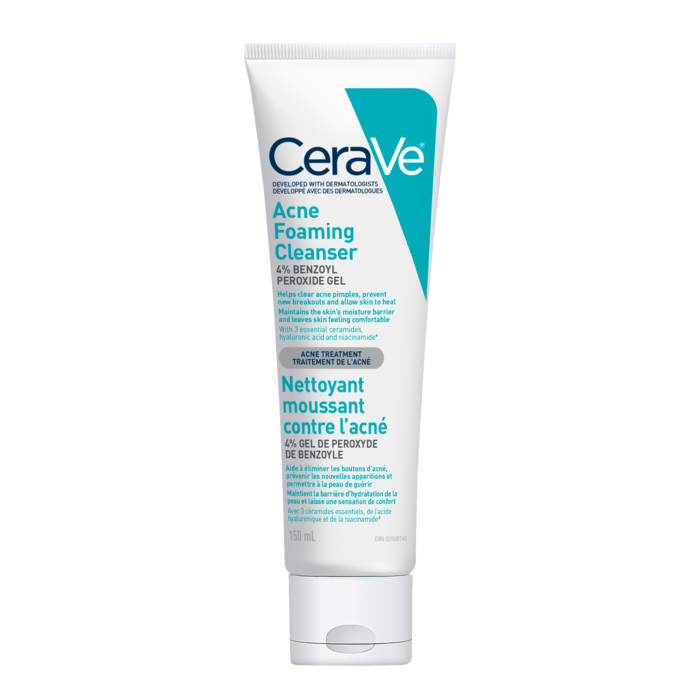 Acne Foaming Cleanser With Benzoyl Peroxide Cerave