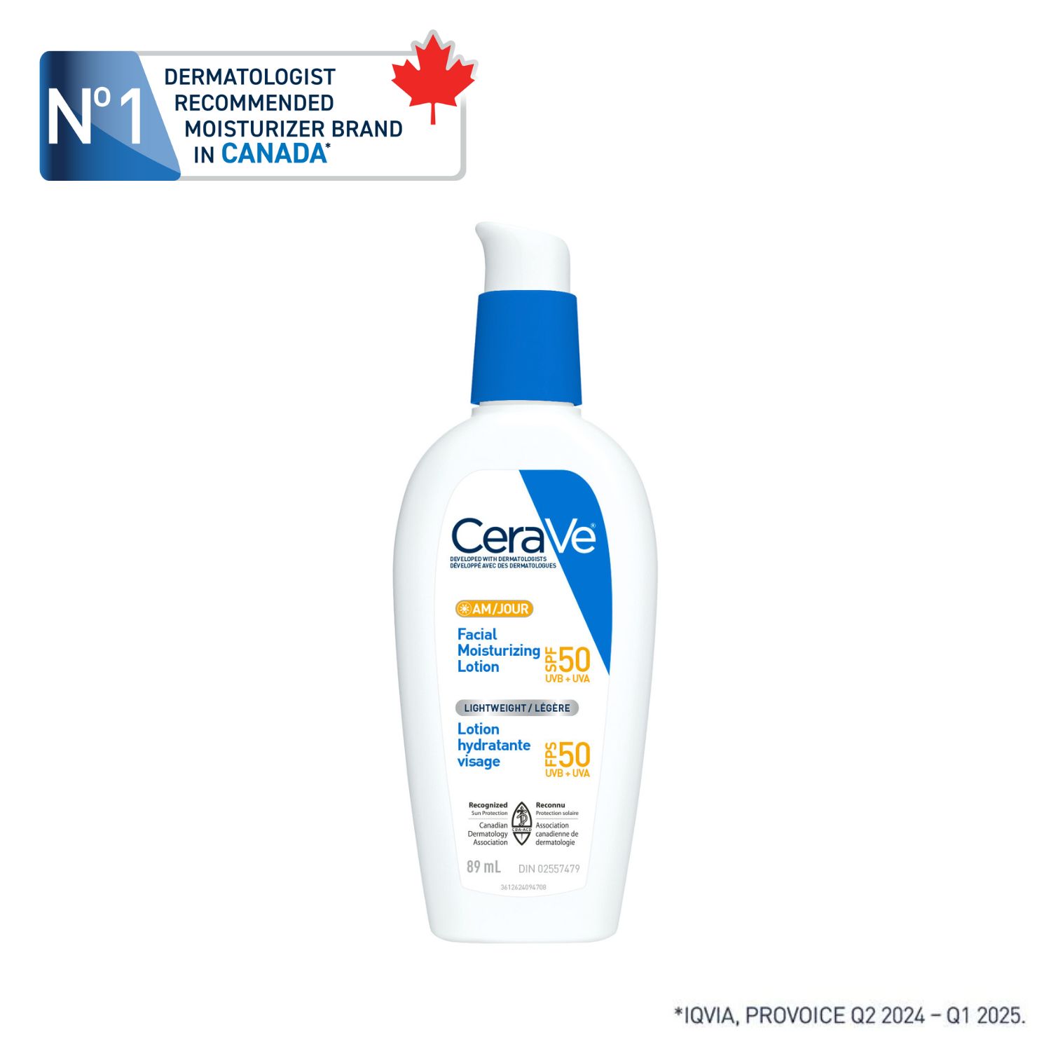 CeraVe AM Facial Moisturizing Lotion SPF 50 | Hydration & Broad ...