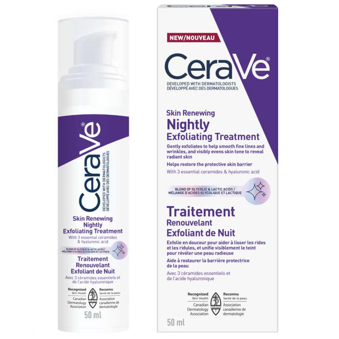 Skin Renewing Nightly Exfoliating Treatment | AHA Night Serum | CeraVe