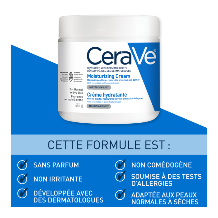 Crème hydratante | Soins de la peau sèche et très sèche | CeraVe